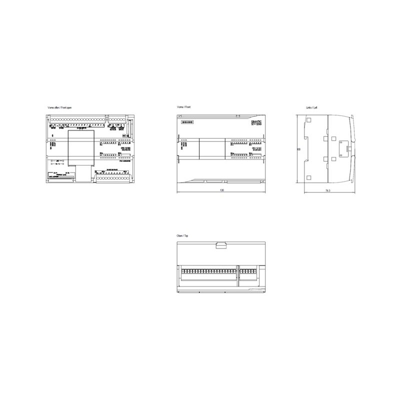 PLC Siemens S7-1200 CPU 1215C 2PN 14DI/10DO/2AI/2AO / Alim 24 VDC