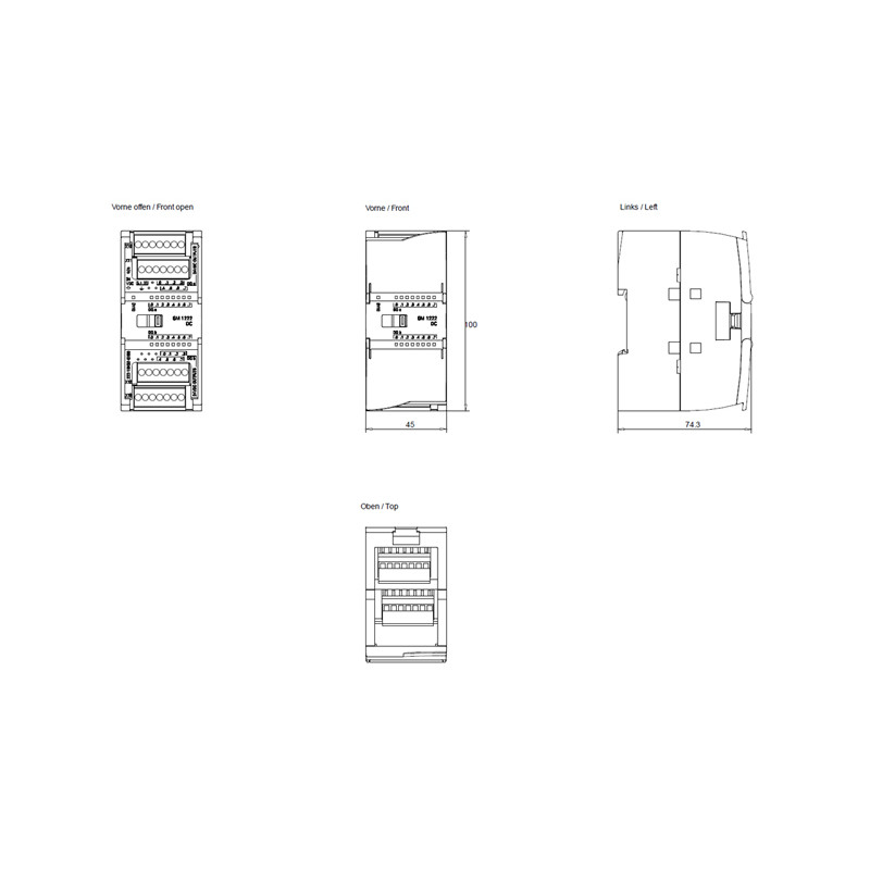 SIMATIC S7-1200, Módulo de Salidas Digitales SM1222, 16DO, Transistor 0 ...
