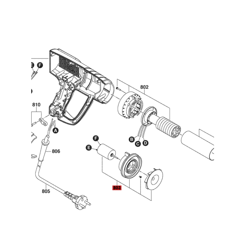 Motor Para Pistola De Calor 8003 Skil Original